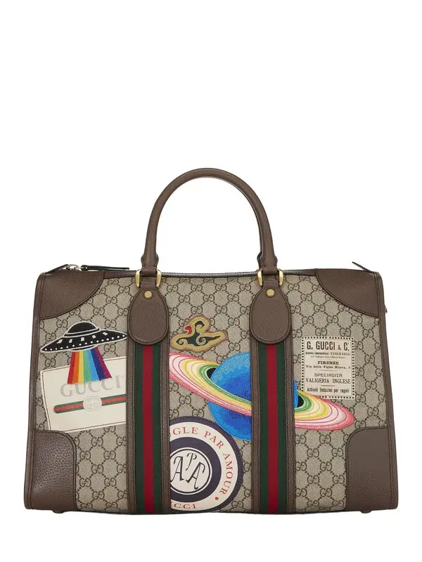 Gucci Gg Supreme Courrier Web Soft Duffle Bag - Brown