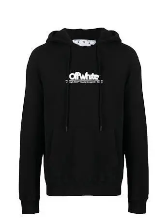 Off-White Slim Fit Logo Hoodie - Black
