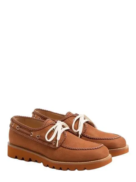 Valentino Garavani Palm Avenue Suede Boat Shoe - Natural