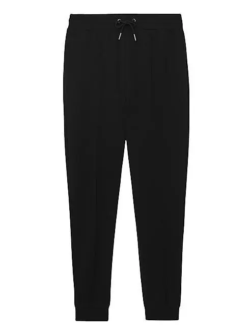 REISS Premier Drawstring-waist Stretch-jersey Jogging Bottoms Xxl - Black