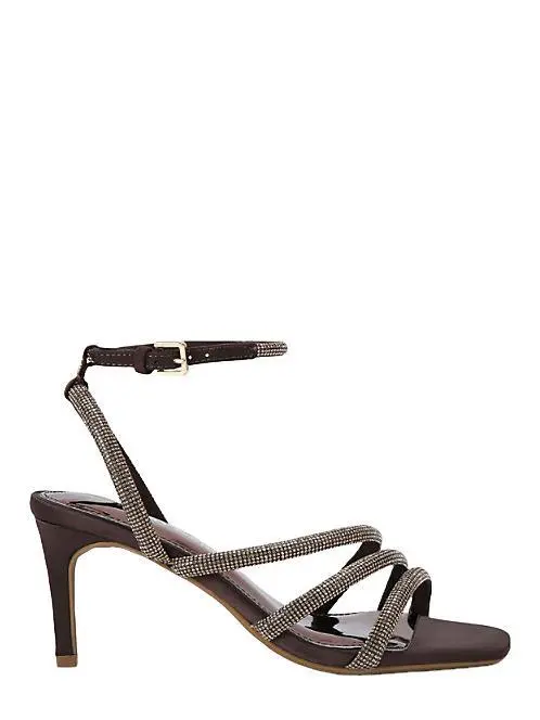 Kurt Geiger Savanna Low2 Rhinestone Heeled Sandals - Brown/oth