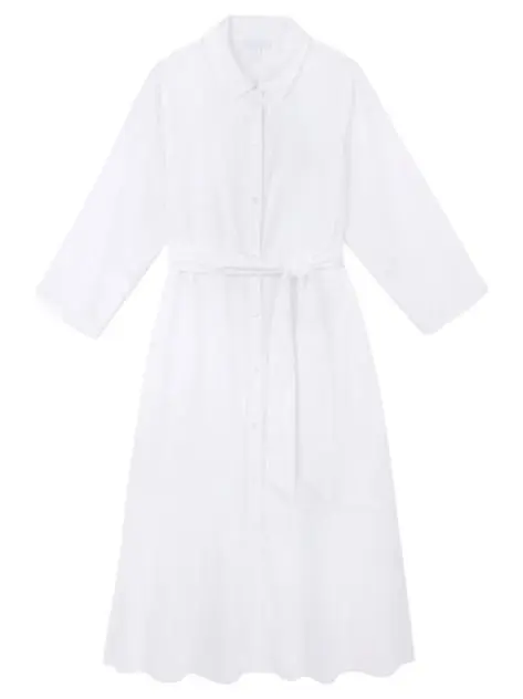 THE WHITE COMPANY Collared Cotton-poplin Midi Shirtdress - White