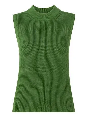 Whistles High-neck Ribbed Cotton Tank - Green