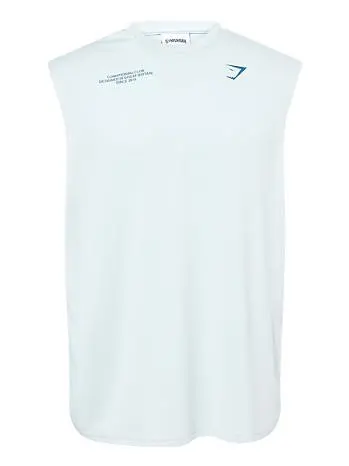 GYMSHARK Text-print Woven Tank Top - Gs Cool Blue