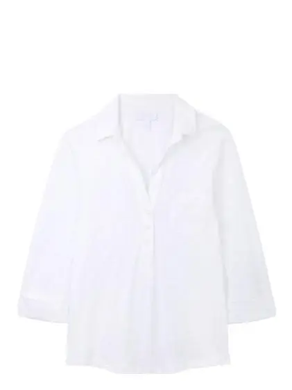 THE WHITE COMPANY Half-placket Regular-fit Cotton Shirt - White