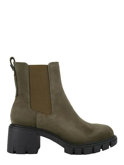 Carvela Suede Heeled Chelsea Boots - Khaki