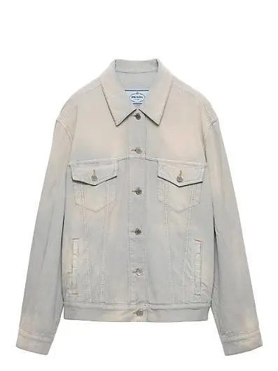 Prada Oversized Blouson Corduroy Jacket - Blue