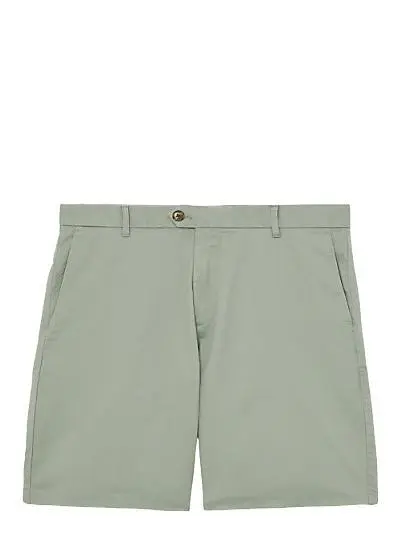 REISS Stretch-cotton Chino Shorts - Pistachio