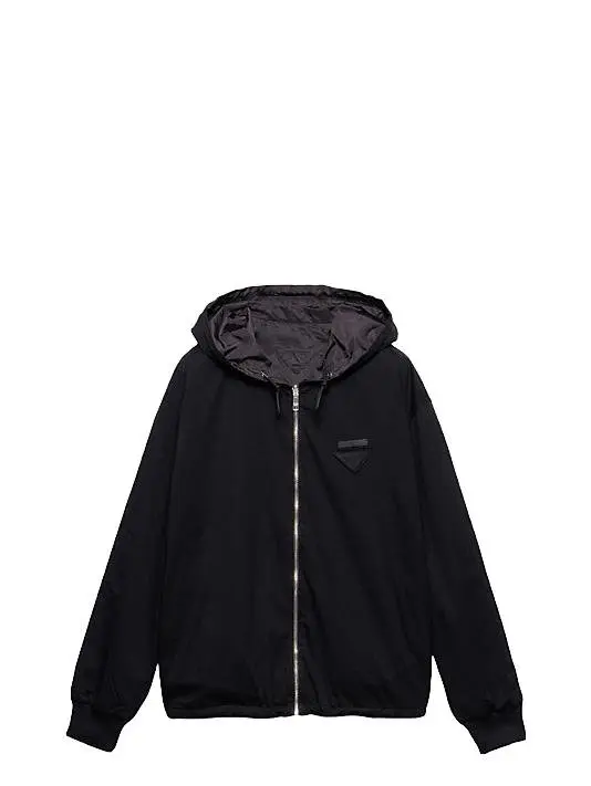 Prada Reversible Relaxed-fit Cotton-jersey Hoody - Black