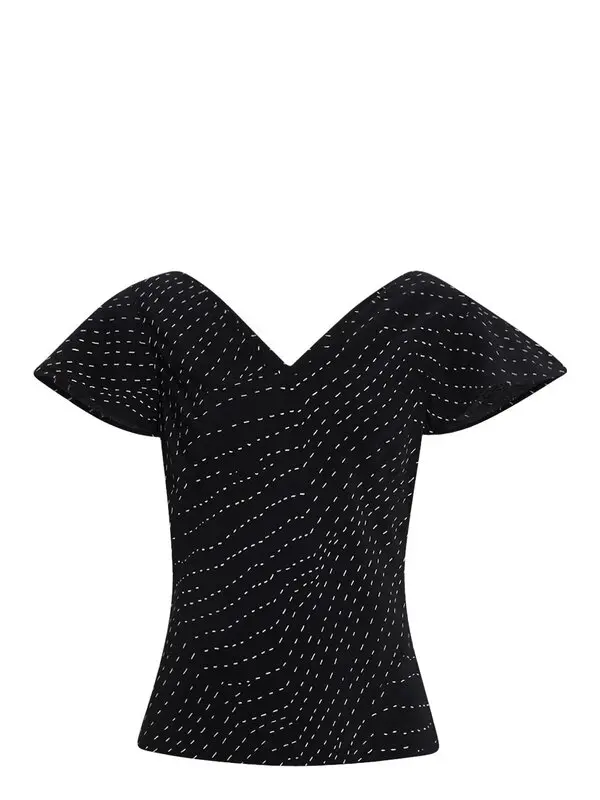 Rag & Bone Yvonne Printed Top - Black