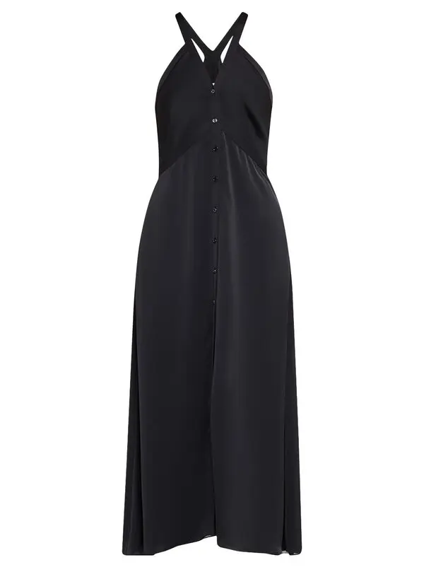 Ramy Brook Cynthia Satin Button-front Dress - Black