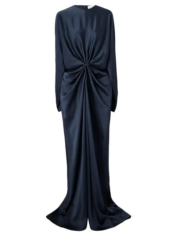 Stella McCartney Twist-front Cutout Satin Gown - Blue