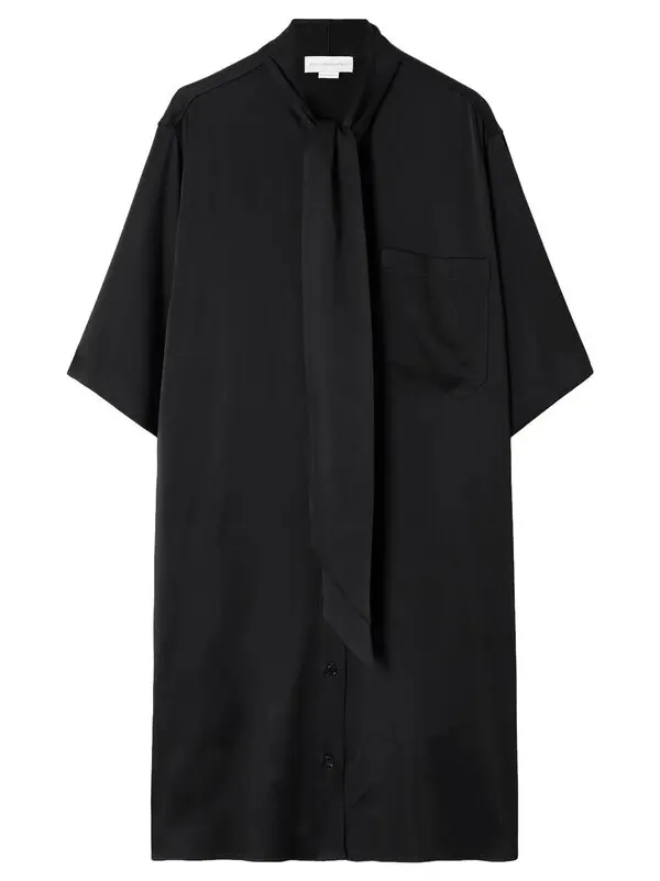 Stella McCartney Tie-neck Satin-crepe Mini Dress - Black