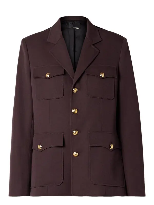 NILI LOTAN Nelson Wool-twill Jacket - Brown