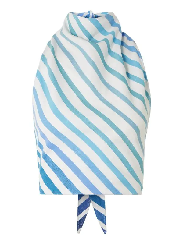 MARRAKSHI LIFE Striped Halterneck Top - Blue