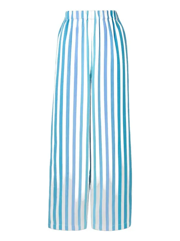 MARRAKSHI LIFE Palazzo Striped Wide-leg Pants - Blue