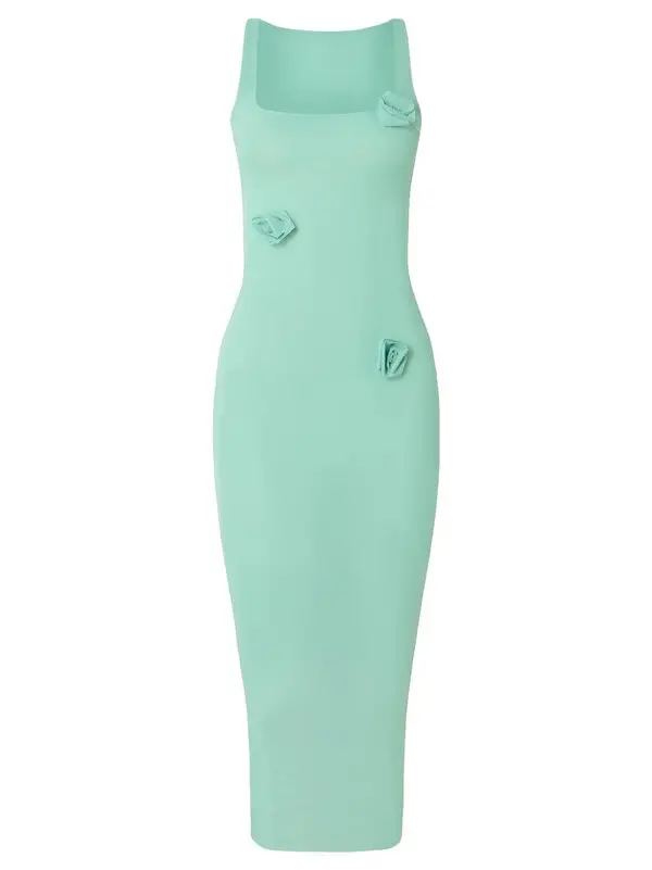 MAYGEL CORONEL Ivy Appliquéd Stretch-jersey Midi Dress - Blue