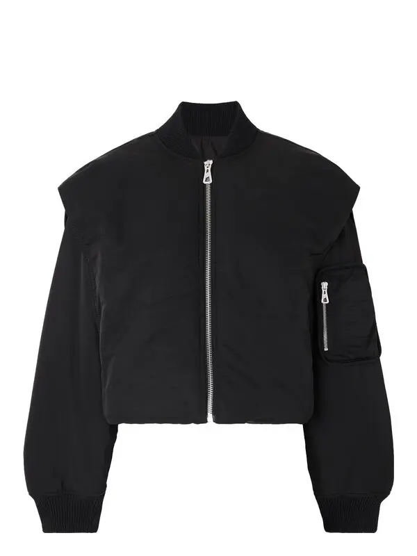 Jean Paul Gaultier Oversized Hooded Shell Bomber Jacket - Black