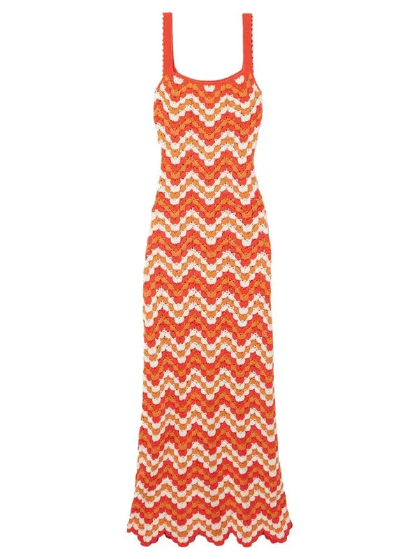 Escvdo Marea Crocheted Maxi Dress - Orange