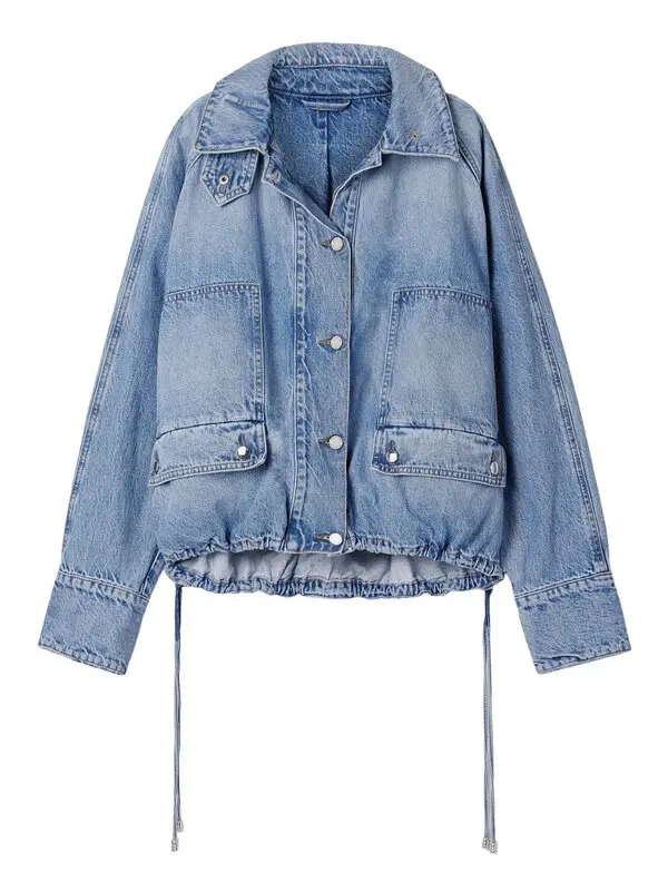 Brandon Maxwell The Harper Balloon Denim Jacket - Blue