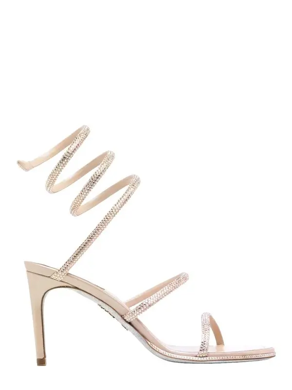Rene Caovilla 100mm Cleo Embellished Sandals - Neutrals