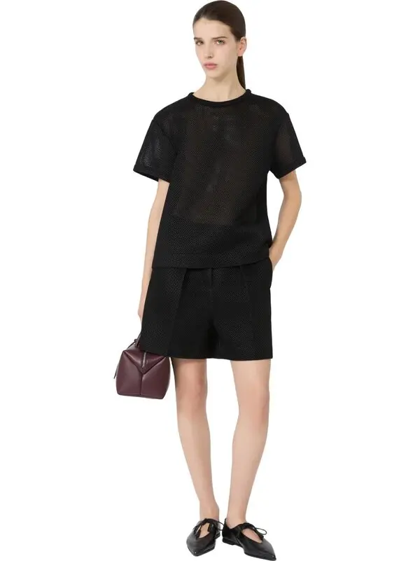 Max Mara Technical-mesh T-shirt - Black