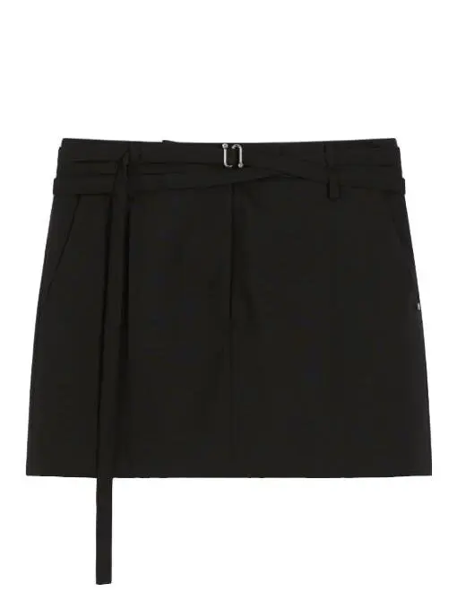 Max Mara Wool Mini Skirt With Belt - Black