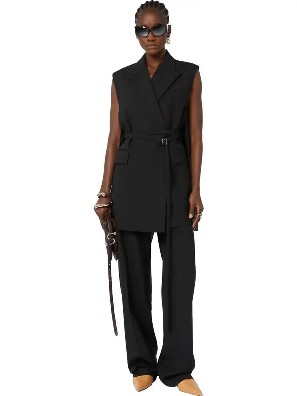 Max Mara Straight Wool Trousers - Black