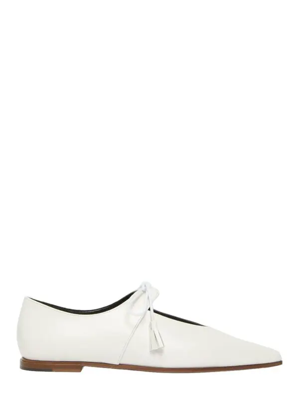 Max Mara Leather Ballerina Flats - Ivory
