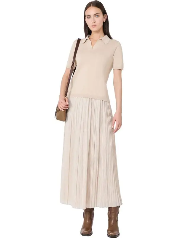 Max Mara Silk And Cotton Polo T-shirt - Beige