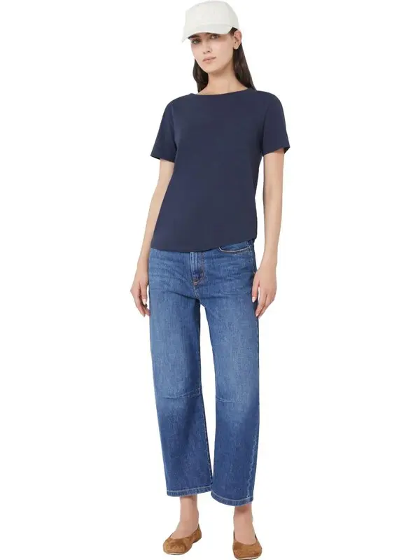 Max Mara Organic Cotton T-shirt - Navy