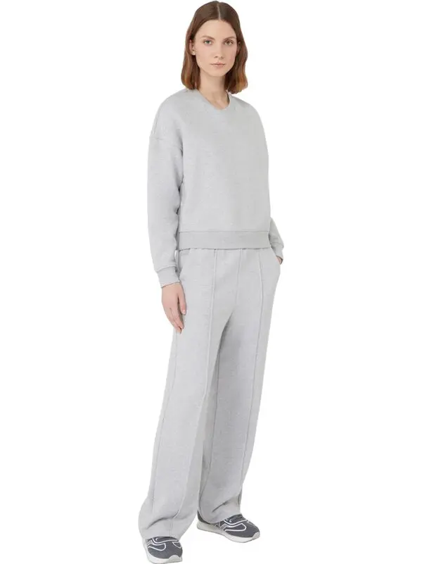 Max Mara Organic Cotton Fleece Trousers - Light Grey