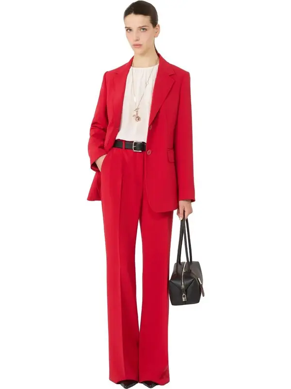 Max Mara Flared Cady Trousers - Red