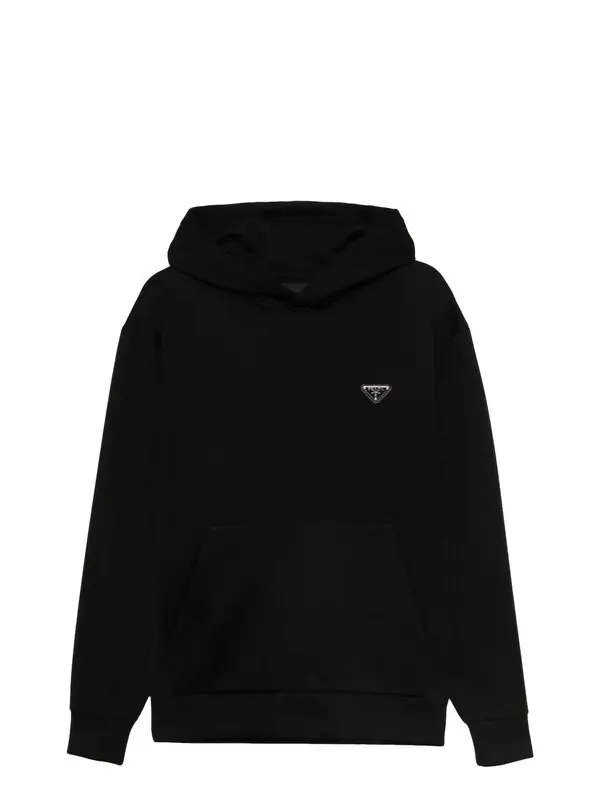 Prada Triangle-logo Hoodie - Black