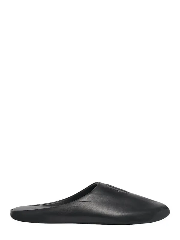 Balenciaga Chateau Leather Mule Flats - Black