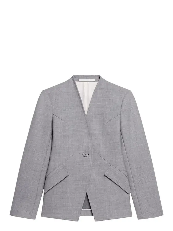 Helmut Lang Apex Double-breasted Blazer - Lt Grey Melange - Ydo