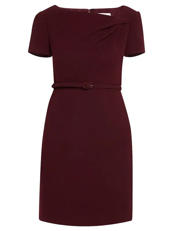 Roland Mouret Asymmetric Twist Wool Crepe Dress - Red