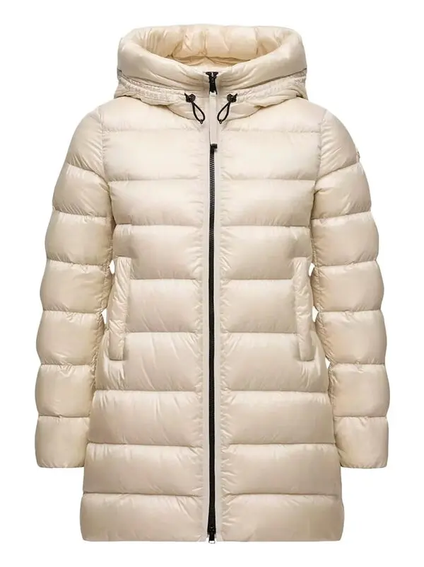 Moncler Suyenne Hooded Long Down Parka - Beige