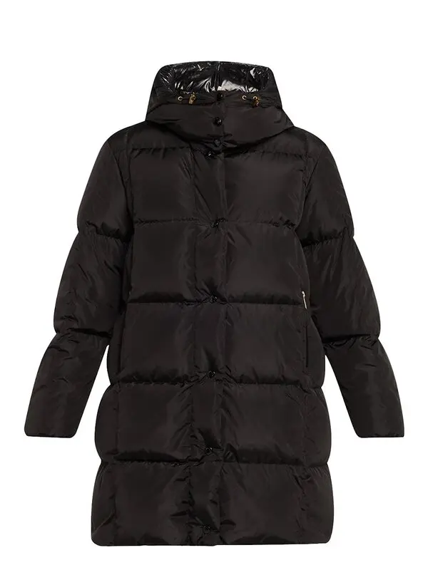 Moncler Quilted Down Puffer Coat With Detachable Hood - Black
