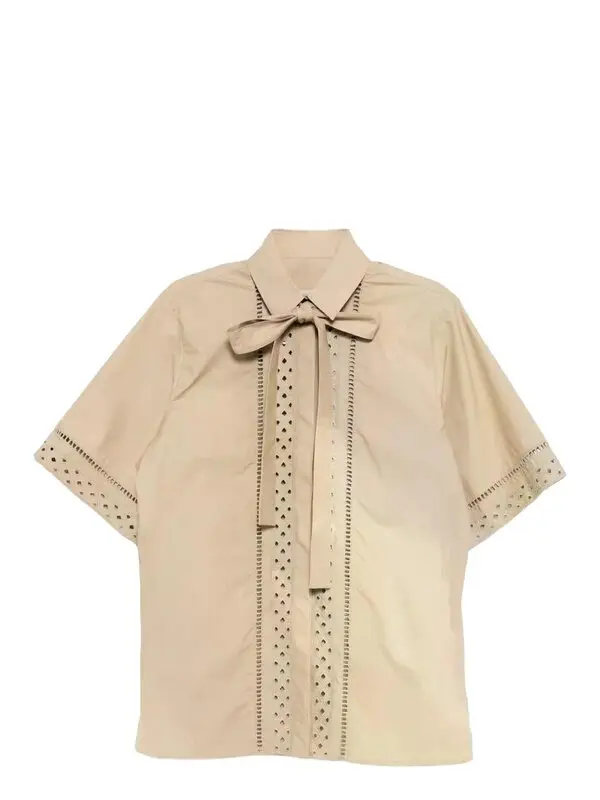 Elie Saab Embroidered Cotton Shirt - Grey