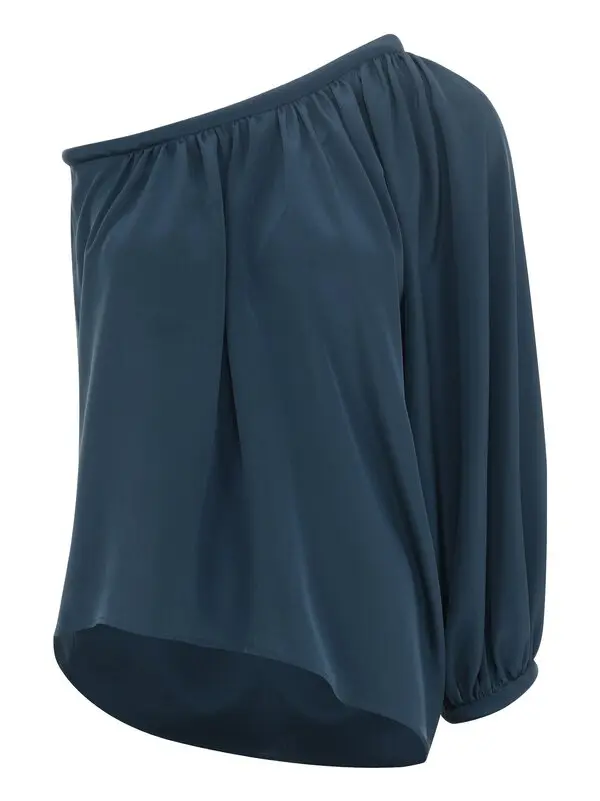 Martin Grant Asymmetric Silk Top - Blue