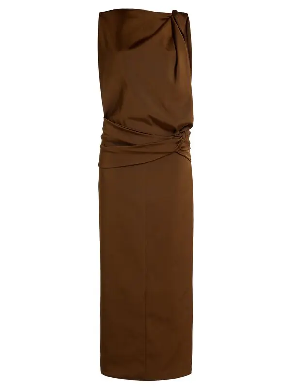 LANVIN Draped Midi Dress - Brown