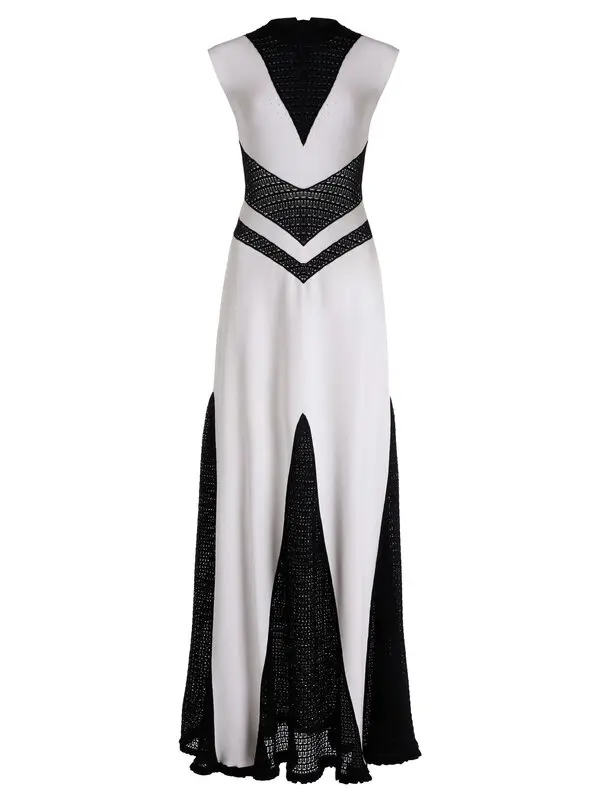 LANVIN Two-tone Lace Maxi Dress - Black,white