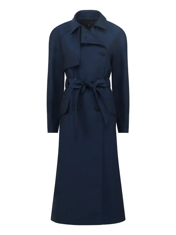 Martin Grant Double-breasted Wool Trench Coat - Navy