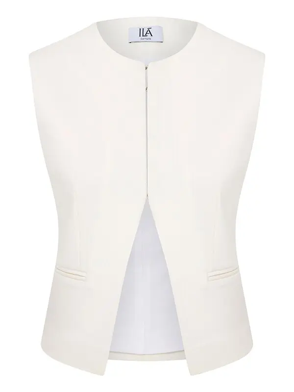 Ila Romy Cropped Vest - White