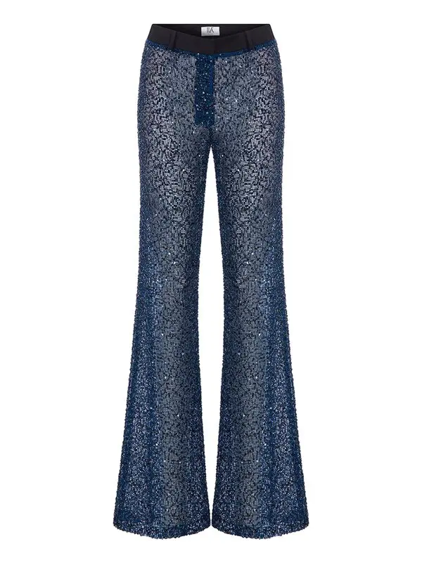 Ila Heidi Sequined Trousers - Navy