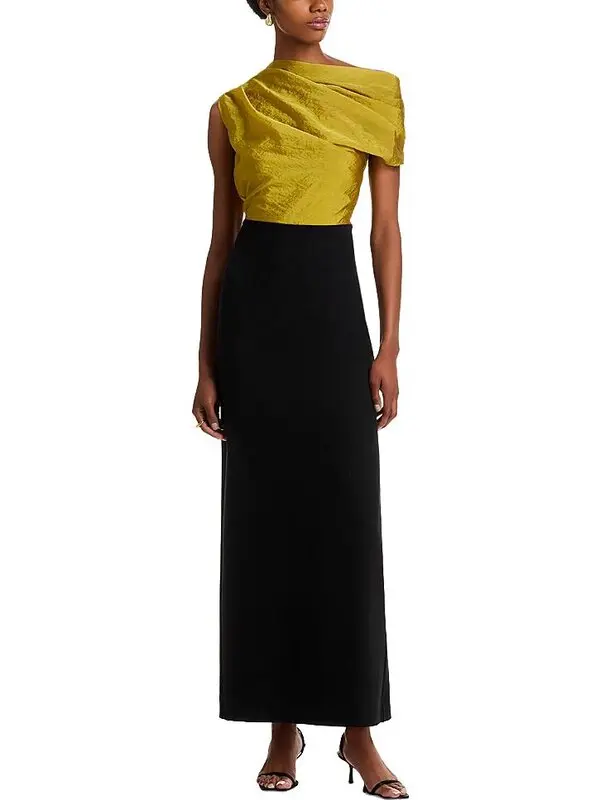 Staud Topaz Dress - Chartreuse/black