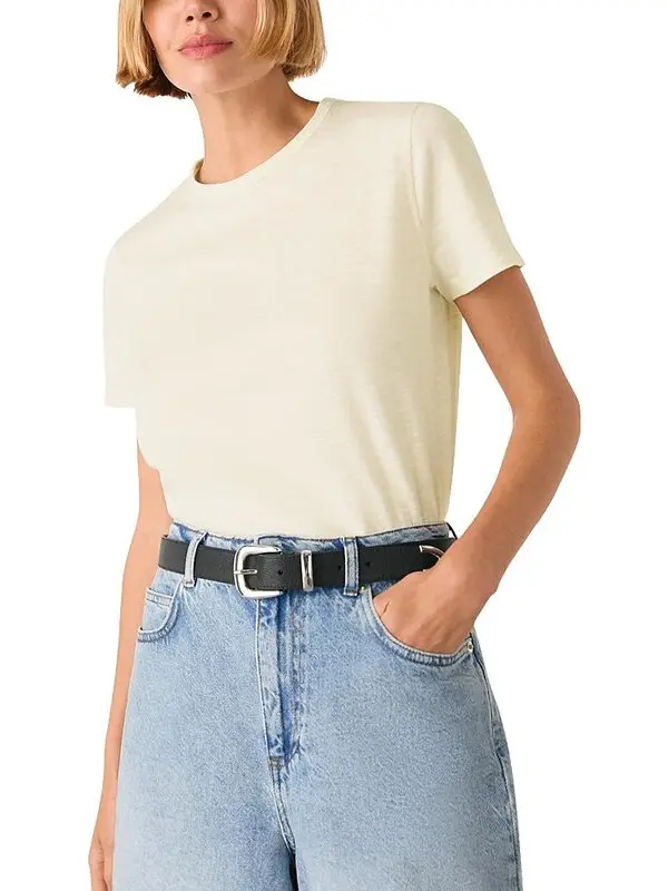 Whistles Posie Double Trim Tee - Cream