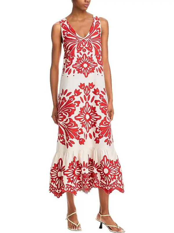 Sea Liliana Applique Maxi Dress - Red