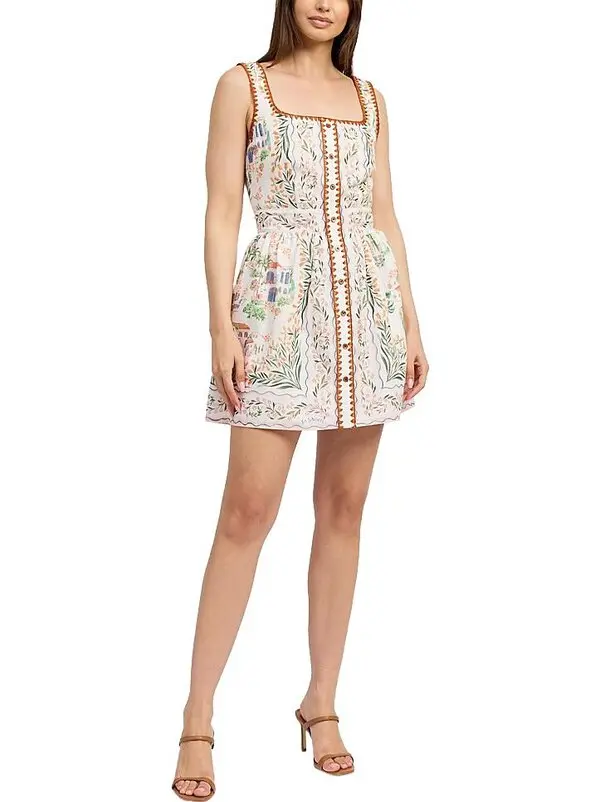 EN SAISON Alaia Scarf Mini Dress - Ivory Terracotta